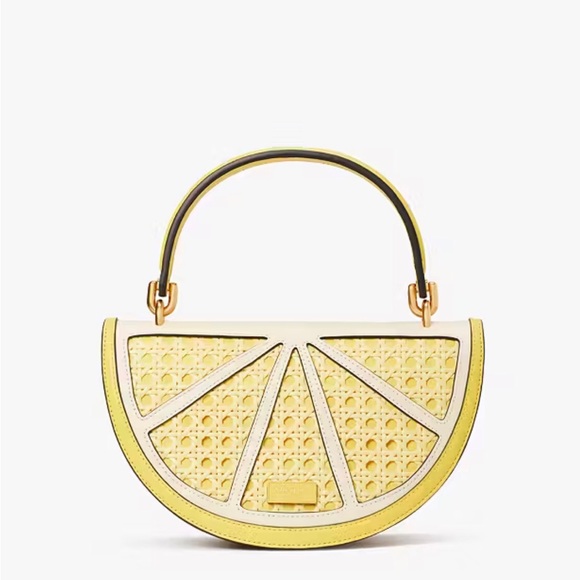 kate spade | Bags | Nwt New Kate Spade Lemon Drop Slice Wicker Rattan ...